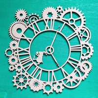 SVG White Rabbit Steampunk Clock DOWNLOAD DXF Cricut Cutting - Etsy ...