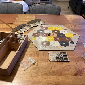 Paint Your Custom Settlers Wood Game Board Pieces & Box 2-4 - Etsy