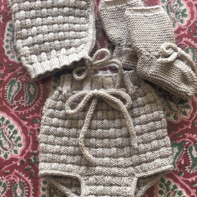 Picnic Baby Bloomers Knitting Pattern and Pixie Hat Baby Shorts Pattern ...