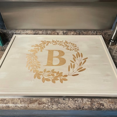 Custom Engraved Wood Stove Top Cover Noodle Board Cook Top Kitchen ...