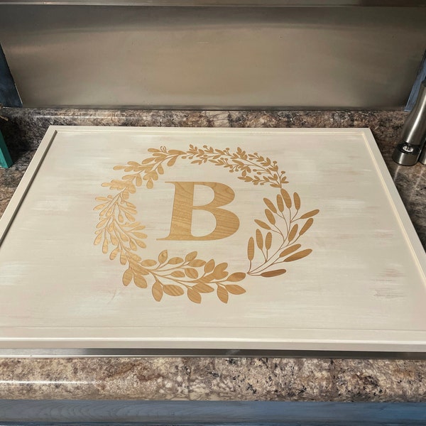 Custom Engraved Wood Stove Top Cover - Noodle Board - Cook Top Kitchen ...