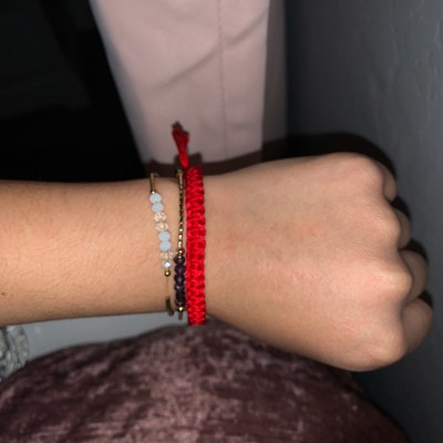 Red Cord Bracelet, Red String Bracelet, Red Lucky Bracelet, Braid ...