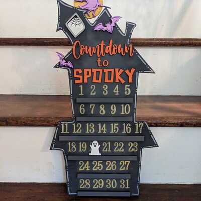 Countdown to Spooky Halloween Calendar Ghost SVG Laser File Wood ...