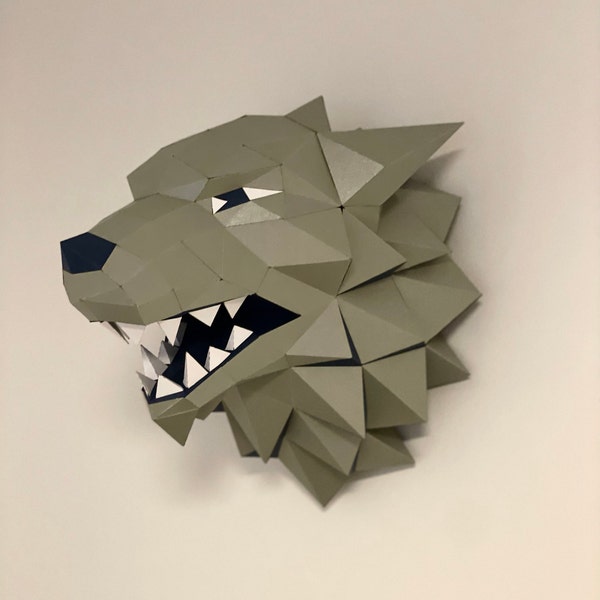 Stark Wolf Sculpture, Pre-cutting DIY Papercraft Kit, Multi-color ...
