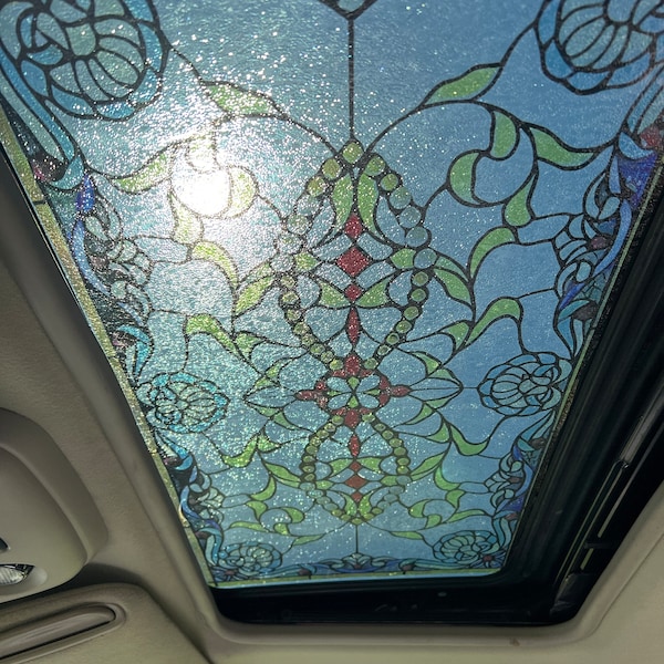 Decorative UV Window Film - Custom Size, Stained Glass Design, Privacy ...