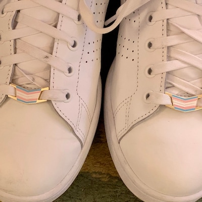 Trans Lace Locks Small Subtle Gay Pride Shoelace Enamel Badge Shoe ...