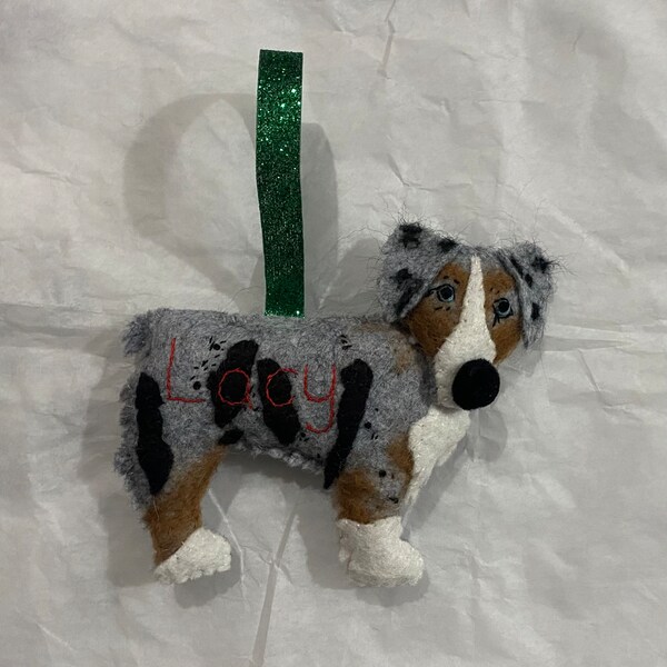 Australian Shepherd Christmas Ornament // Custom Aussie Holiday ...