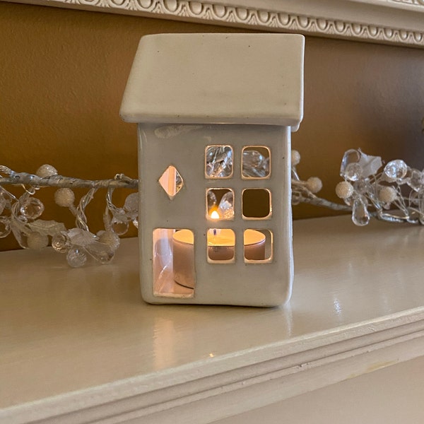 Handmade Ceramic Tea Light House, Christmas Village Decor - Etsy