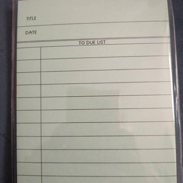 To Due List Library Notepad, Librarian 4x6 Memo Pad, Due Date to Do ...