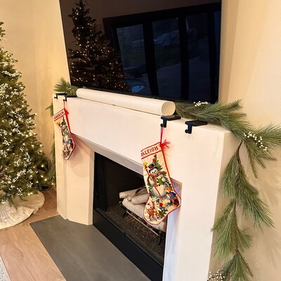 Black Iron Metal Christmas Stocking Holder Stocking Hanger - Etsy