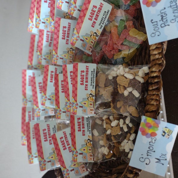 Pixar's up Themed Food Tags/labels (tented) - Etsy