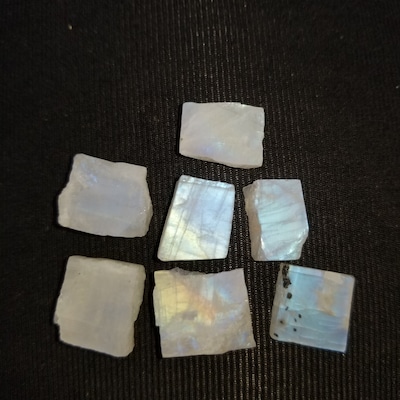 Natural Blue Moonstone Raw Gemstone Lot, Rainbow Moonstone Loose Chips ...