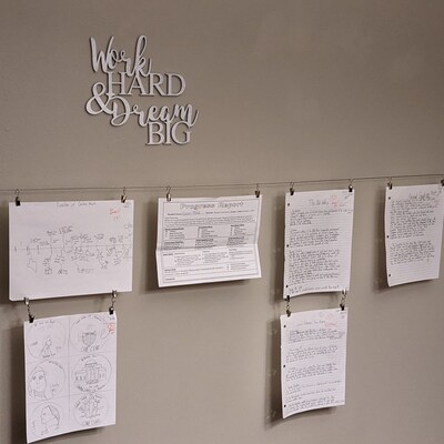 Work Hard & Dream Big Sign Motivational Inspirational Quote Sign for ...