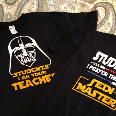 Disney Star Wars Inspired Teacher & Student T Shirts Leai Yoda Jedi ...