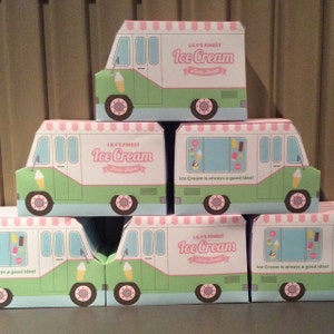 Ice Cream Party Box Set of 4, Ice Cream Truck Cupcake Box, Pastel ...