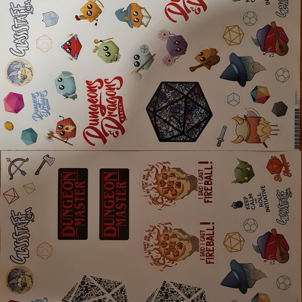 Cute Dice Sticker Packs | Cute Dnd Gift | Kawaii Gift for Dm | Dungeons ...