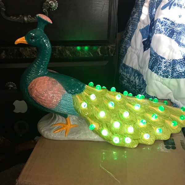 Ceramic Peacock Lamp - Etsy