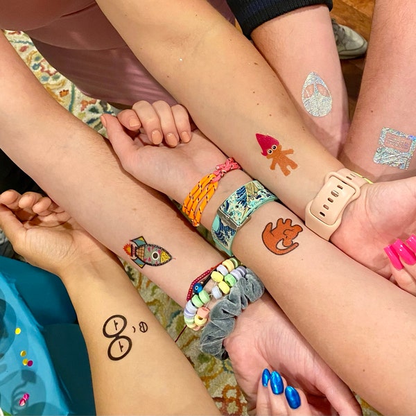 Throwback 90s Theme Temporary Tattoos (5 Pages) - Funny 1990's Theme ...