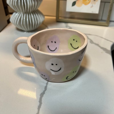 Teddy Bear Mug With Ribbon Bow Handmade Ceramic Mug 300 Ml Handmade ...