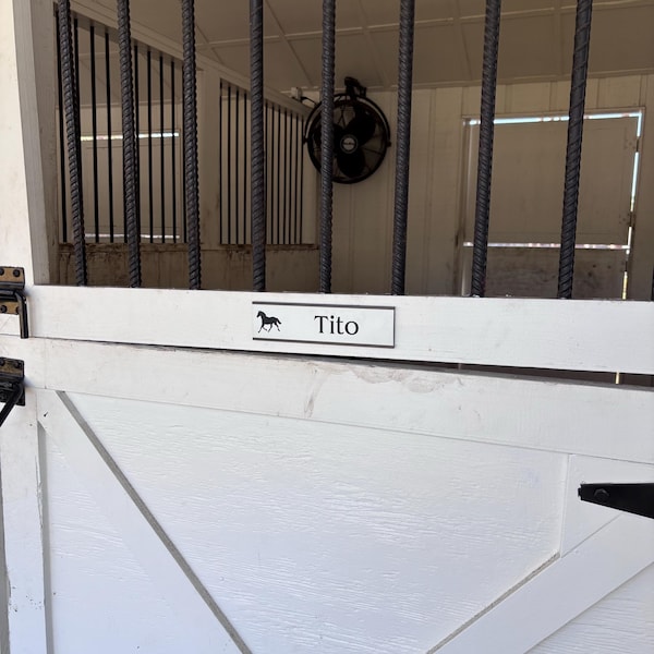Horse Stall Name Plate With Metal HOLDER Custom Laser Engraved 2x8 - Etsy