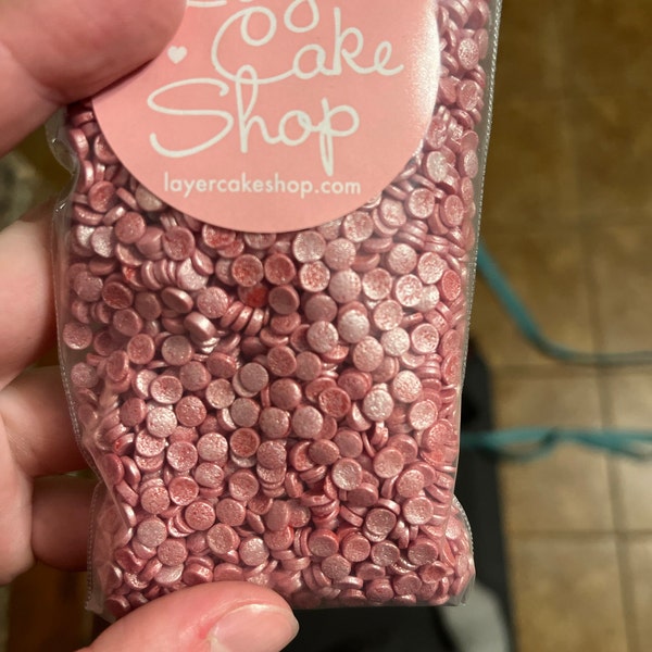 Red Shimmer Confetti Dot Sprinkles - Pretty Pearlescent Red Polka Dot ...