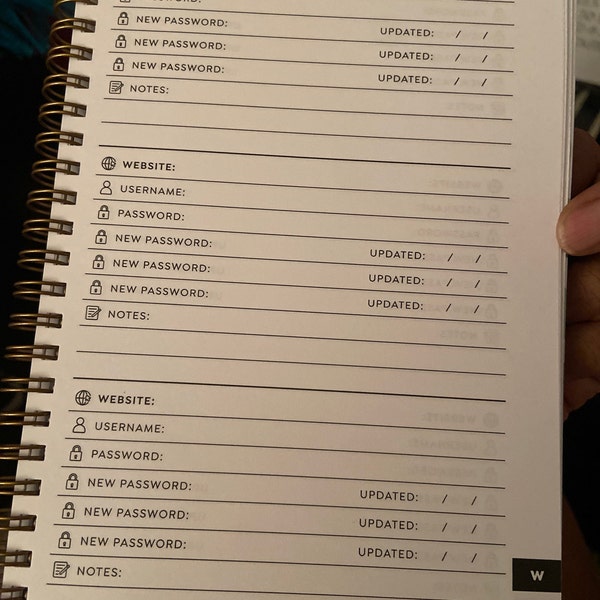 Minimalist Password Keeper With Personalized Cover | Gold Spiral ...