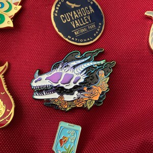 B-GRADE Enamel Pin Dragon Skull aether, Dragon Pin, Dragon Enamel Pin ...