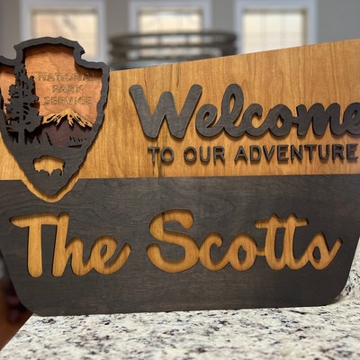 National Park Sign & Forest Service Welcome Sign Family Name - Etsy