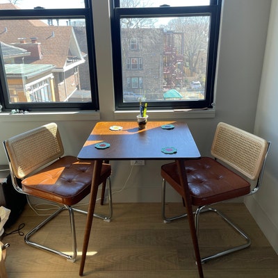 Walnut Wood Rectangle Computer Desk Table, Narrow Spacesaver Modern ...