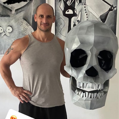 Human Skull Papercraft Sculpture, Printable 3D Puzzle, Papercraft Pdf ...