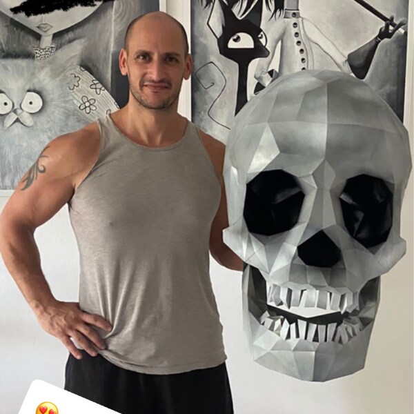 Human Skull Papercraft Sculpture, Printable 3D Puzzle, Papercraft Pdf ...