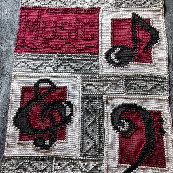 MUSIC Pattern for Crocheted Blanket - Etsy