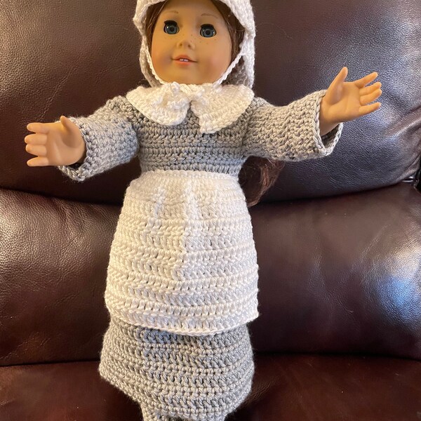 18" Doll Pilgrim Crochet Pattern, Thanksgiving Crochet 18" Doll Clothes ...