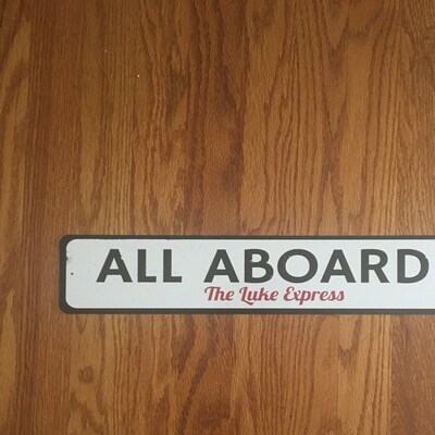 All Aboard Sign, Train Sign, Custom Train Station Sign, Family Name ...