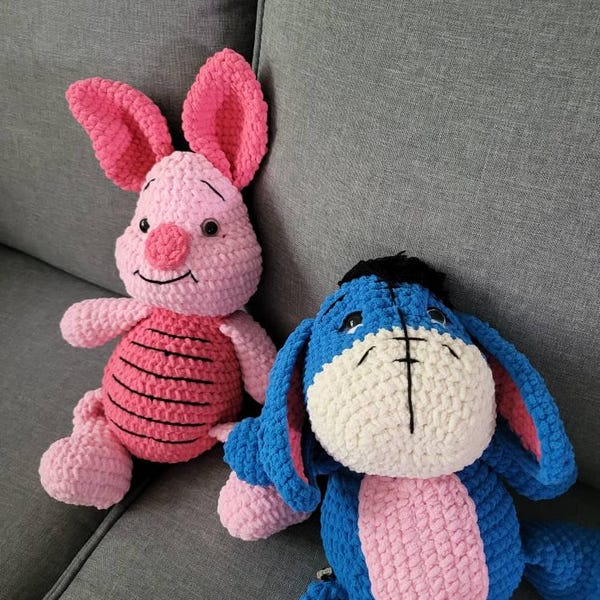 3-in-1 Winnie the Pooh, Piglet and Donkey Crochet Pattern Plush ...