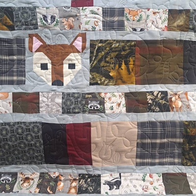 Woodland Animals Continuous Line, Edge to Edge Pantograph for Quilting ...