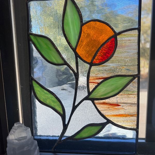 Minimalist Floral Stained Glass Pattern, Beginner Stained Glass ...