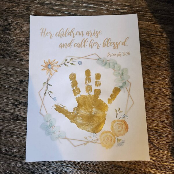 Proverbs 31:28 Handprint Craft for Mom Her Children Arise and Call Her ...