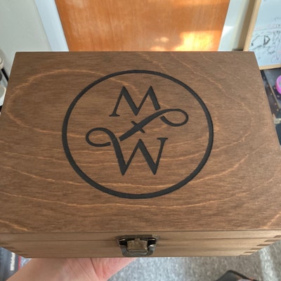 Personalised Monogram Box Engraved Initial Wooden Box Pine Wood ...