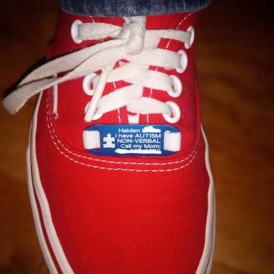 Autistic Medical Tag, Shoe Tags, in Case of Emergency, Special Needs Id ...