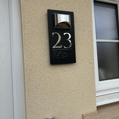 K Smart Sign Bellissima S1 Laser Cut Matt White & Black Marble Floating ...