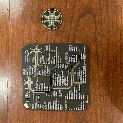 Python Cheat Sheet Coaster Premium Circuit Board Coaster for Geeks ...