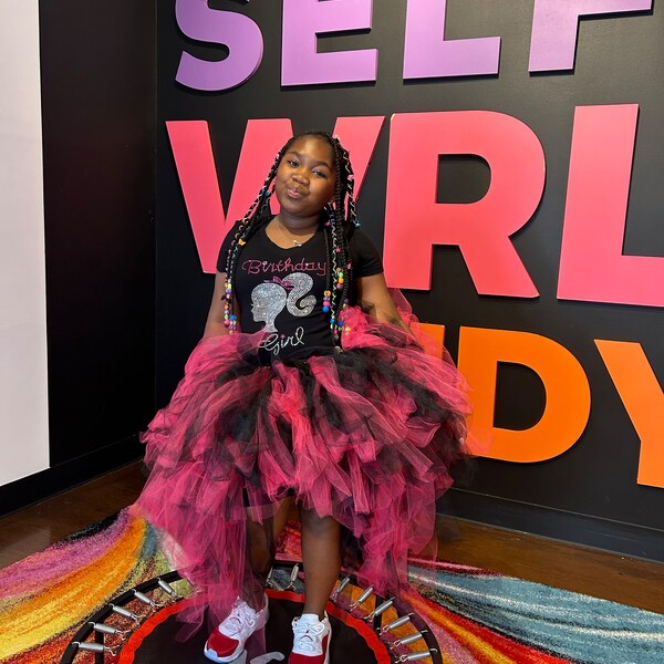 Adult Black and Fuchshia Bustle Style Tutu, Hi-lo Tutu - Etsy