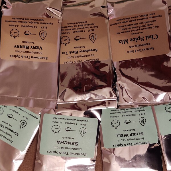 10 Tea Samplers Variety Gift Pack. All Natural Gourmet Whole Leaf Tea ...