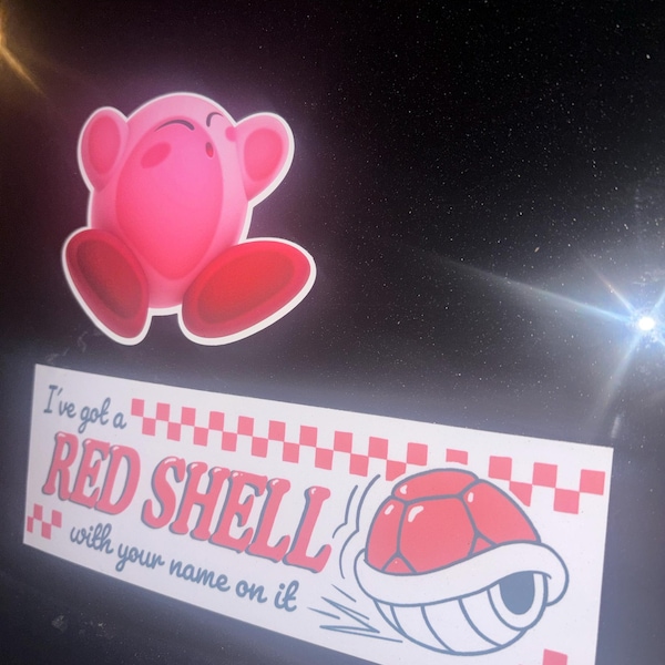 Red Shell With Your Name on It | Bumper Sticker or Magnet | 9" X 3 ...