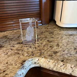 3D Crystal Glass Trophy Laser LED Wooden Small Light Stand Base Display ...