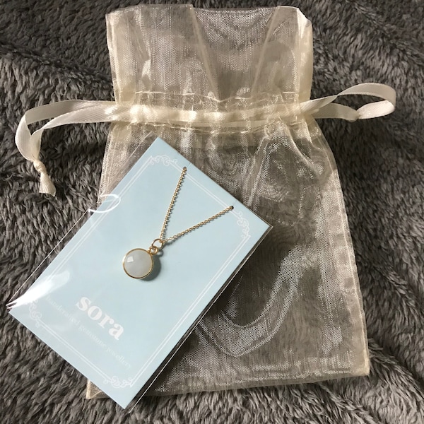 10mm Rainbow Moonstone Necklace, Gold Vermeil Bezel Charm, 14K Gold ...