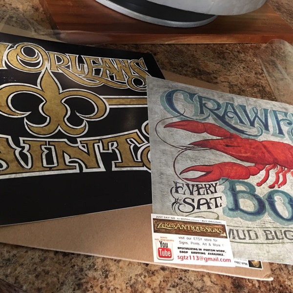 Mudbugs & Beer Art Print: Louisiana Crawfish Sign Painting| Wall Decor ...