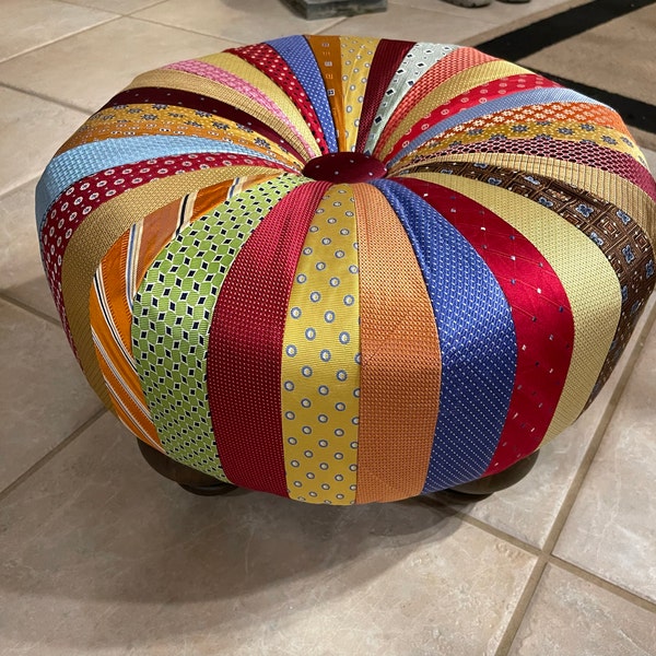 Custom Tuffet Stool Made With YOUR TIES! - Etsy