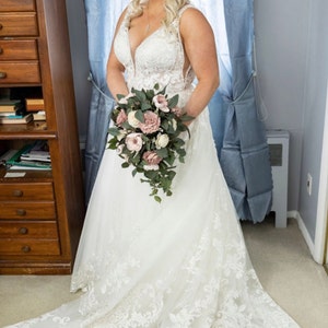 Vintage Mauve & Ivory Cottage Rose Sola Flower Bridal Cluster - Etsy